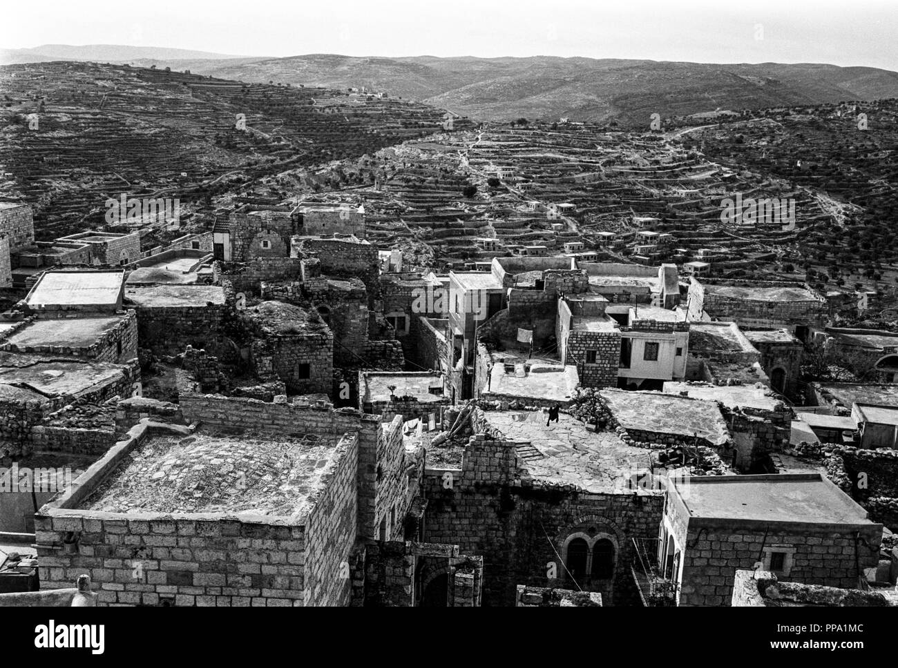 Bell tower bethlehem church nativity Black and White Stock Photos ...