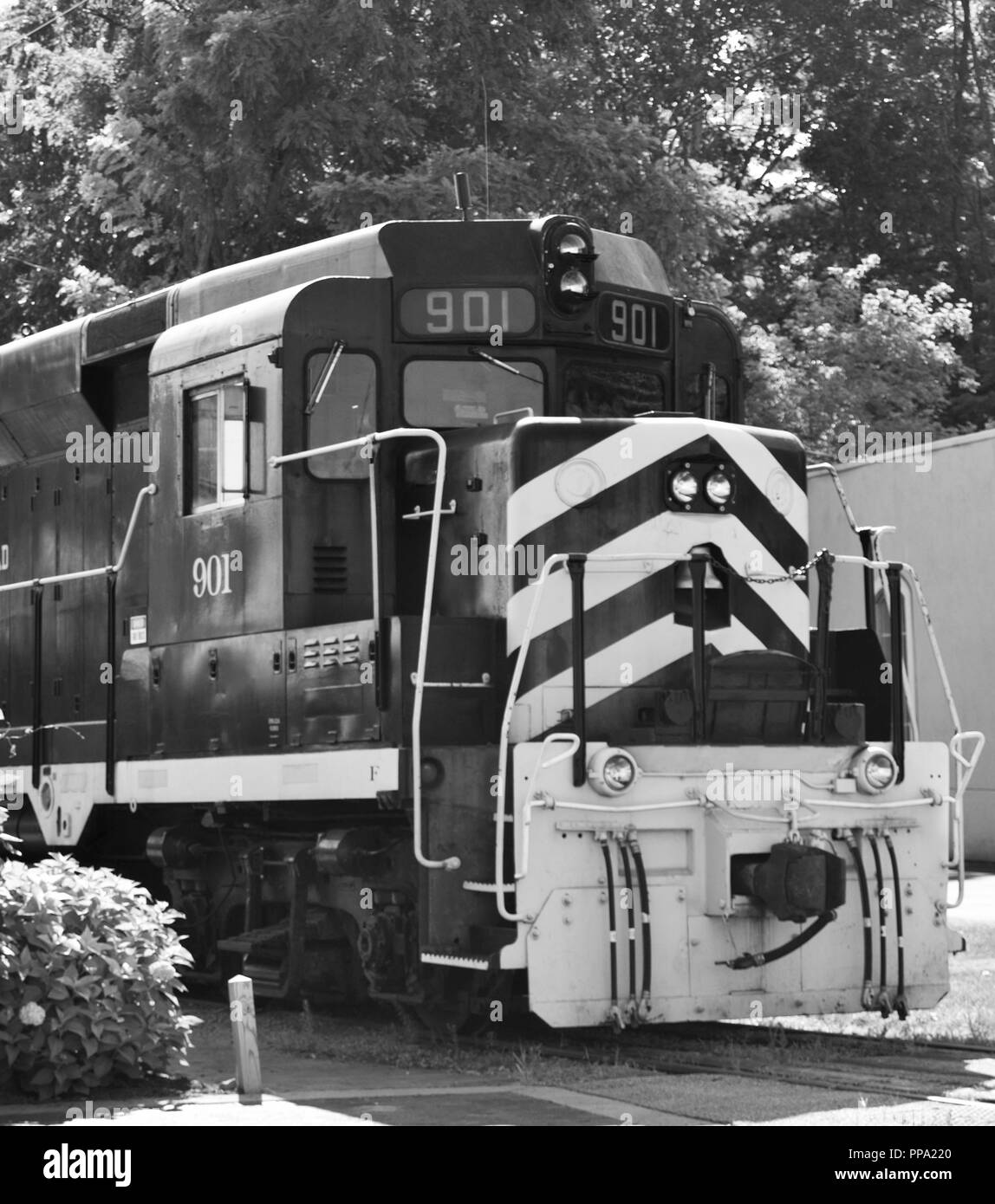 Vintage train on background Black and White Stock Photos & Images - Alamy