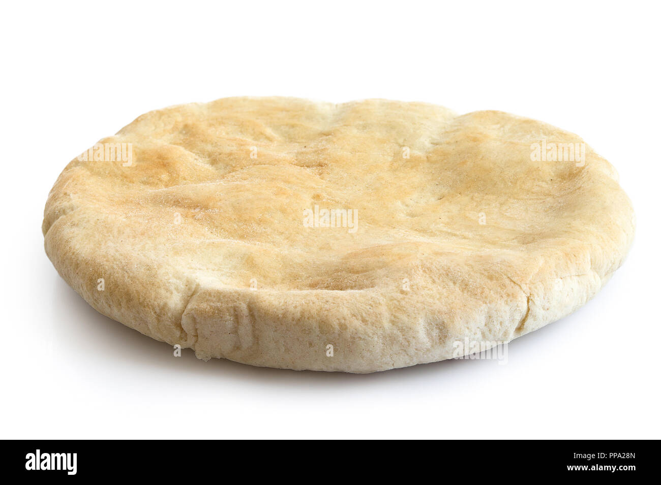 Plain pita bread isolated on white Stock Photo - Alamy
