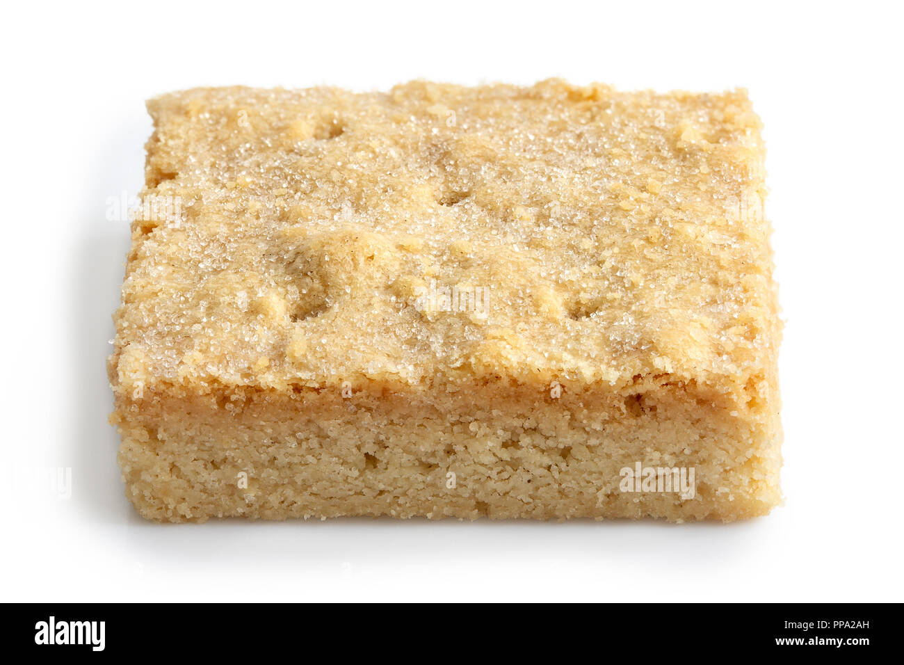 Classic homemade square shortbread biscuit isolated on white Stock ...