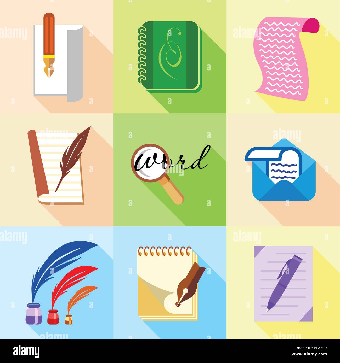 Letter icons set, cartoon style Stock Vector Image & Art - Alamy