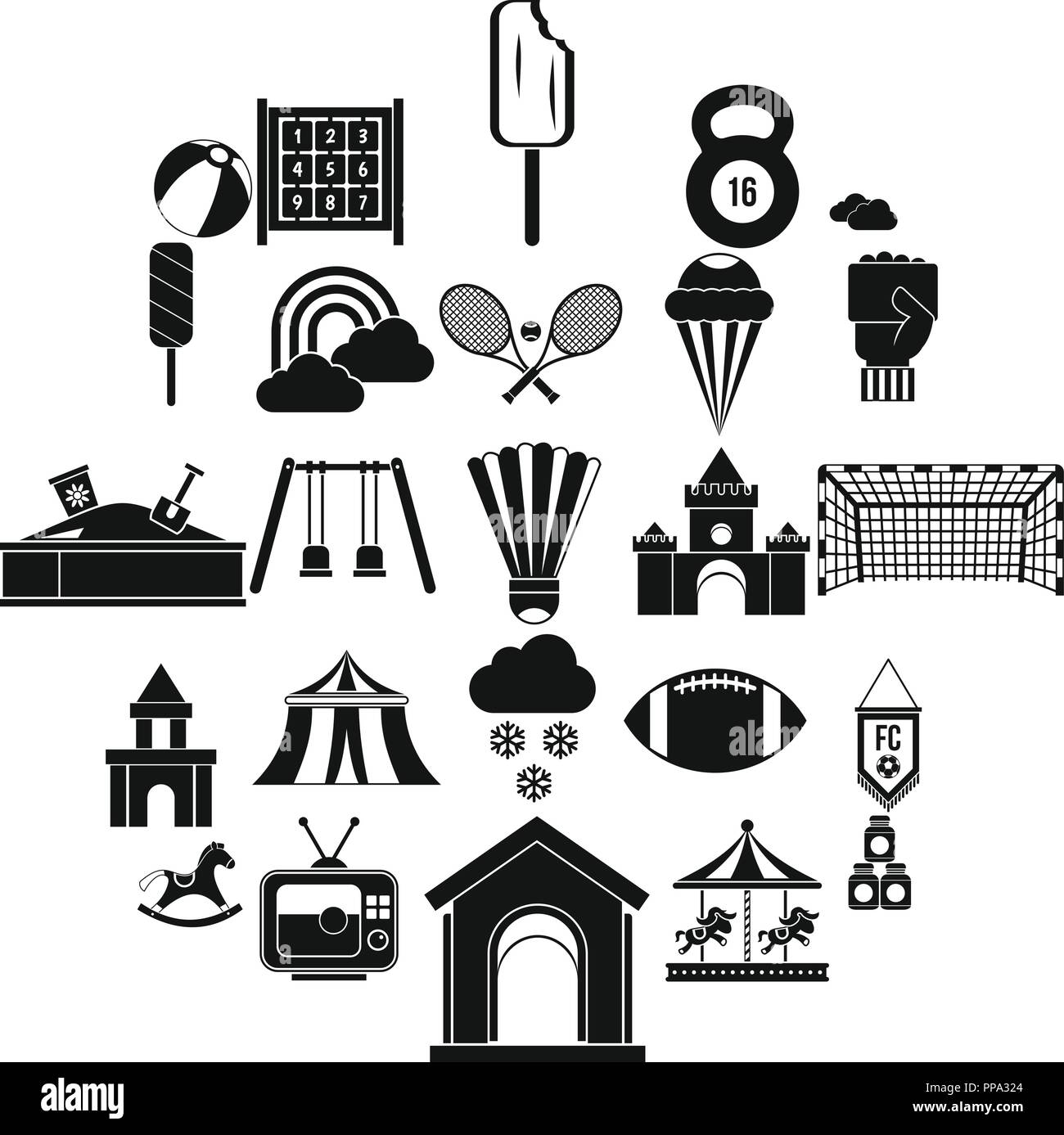 Children walk icons set, simple style Stock Vector Image & Art - Alamy