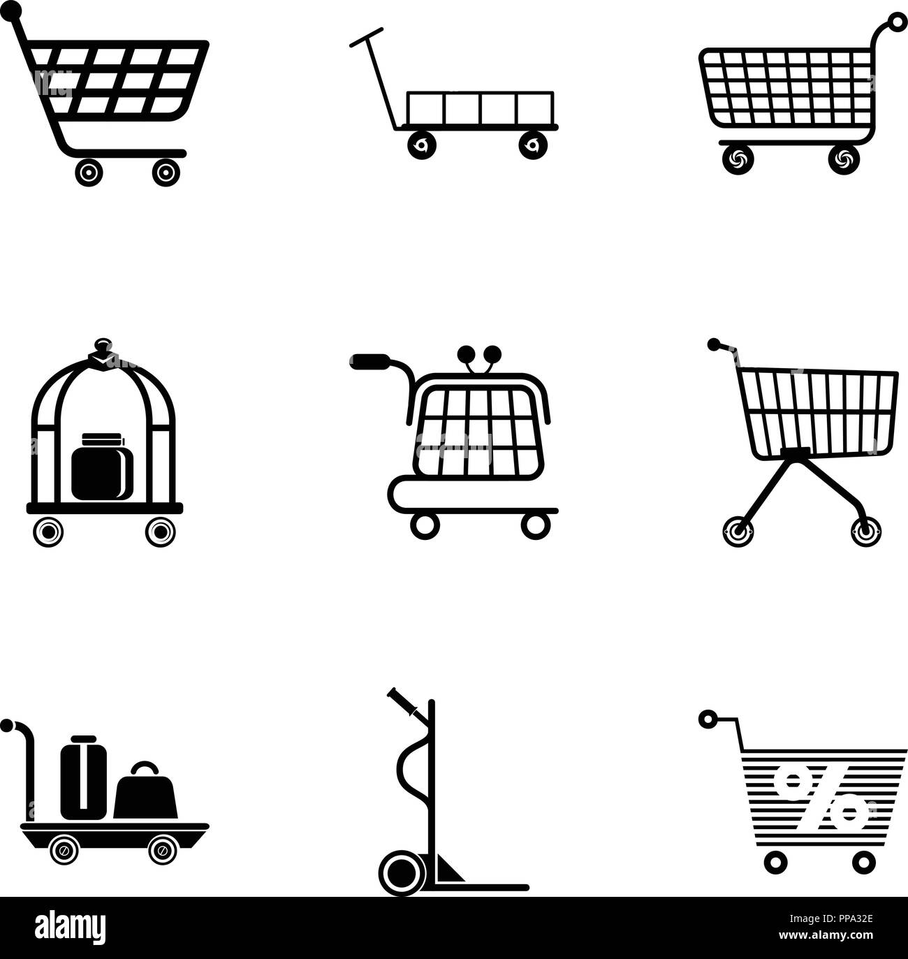 Dolly icons set, simple style Stock Vector Image & Art - Alamy