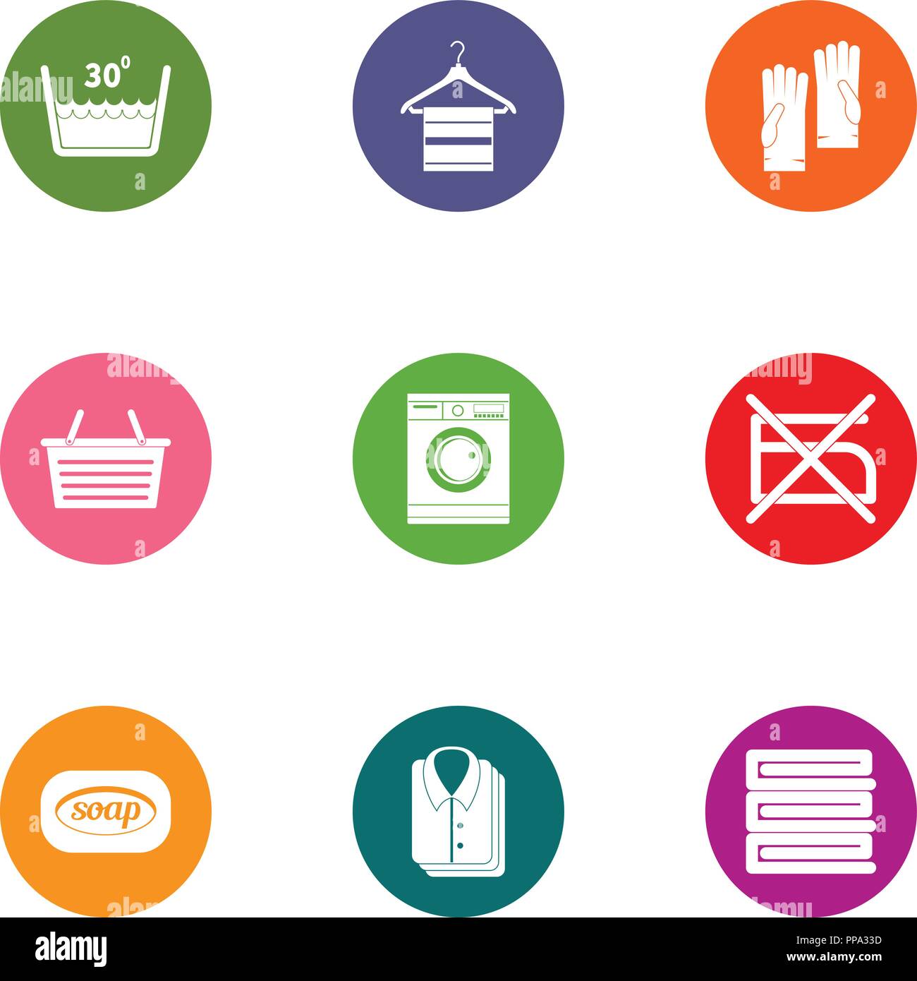 Hand wash icons set, flat style Stock Vector Image & Art - Alamy