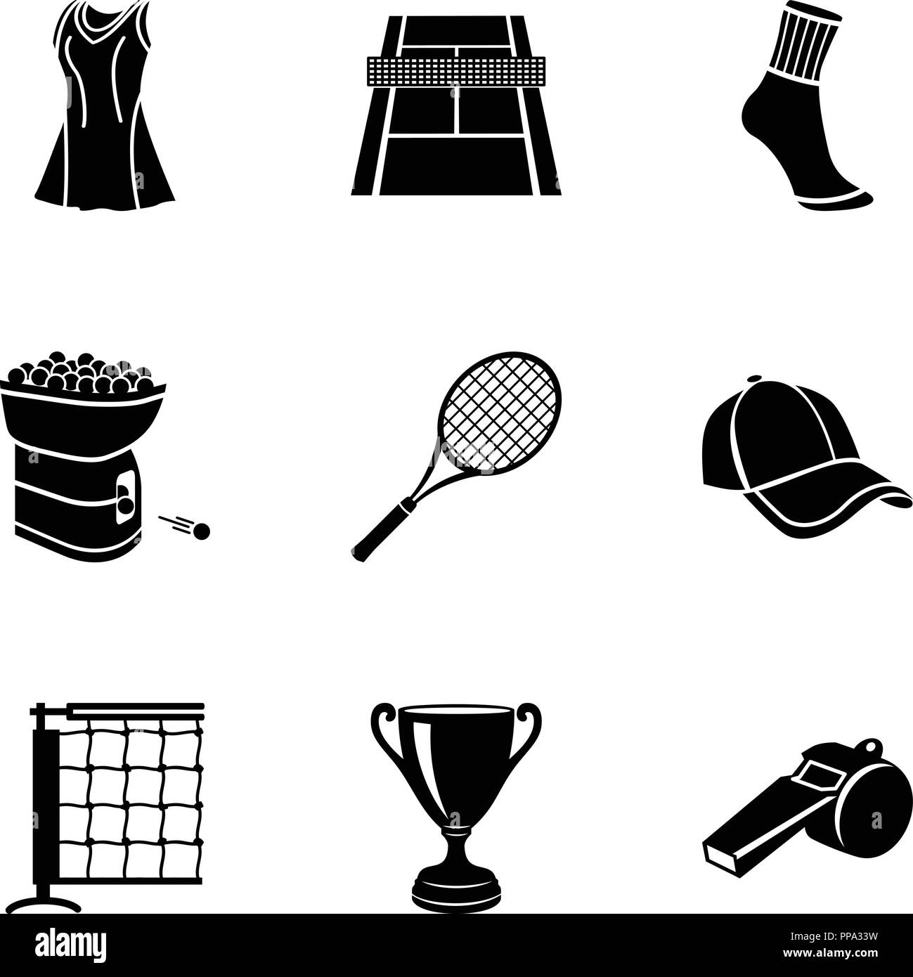 Tennis fashion icons set, simple style Stock Vector Image & Art - Alamy