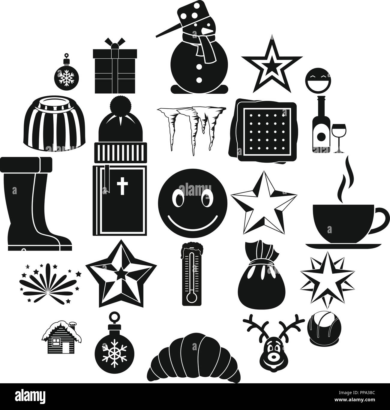 Christmas icons set, simple style Stock Vector Image & Art - Alamy