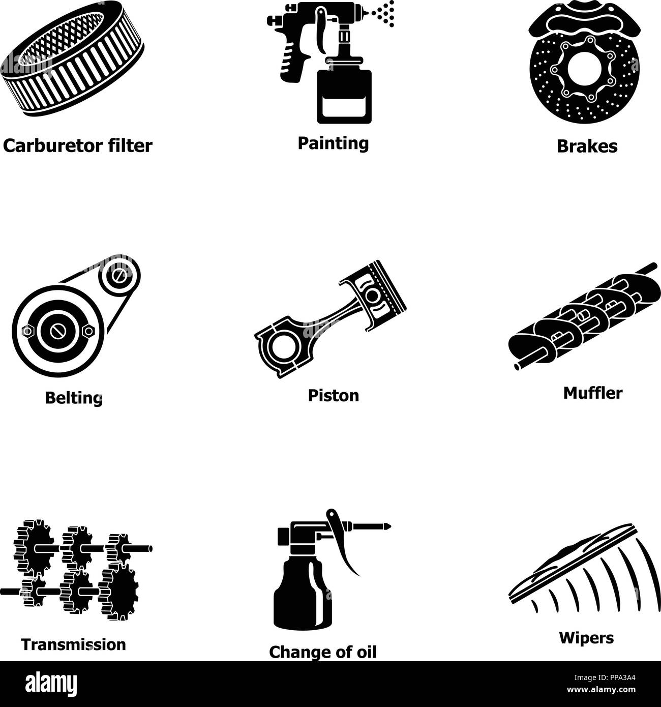 Fix machinery icons set, simple style Stock Vector Image & Art - Alamy