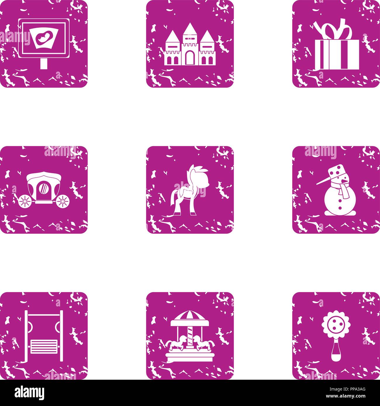 Serenity icons set, grunge style Stock Vector Image & Art - Alamy