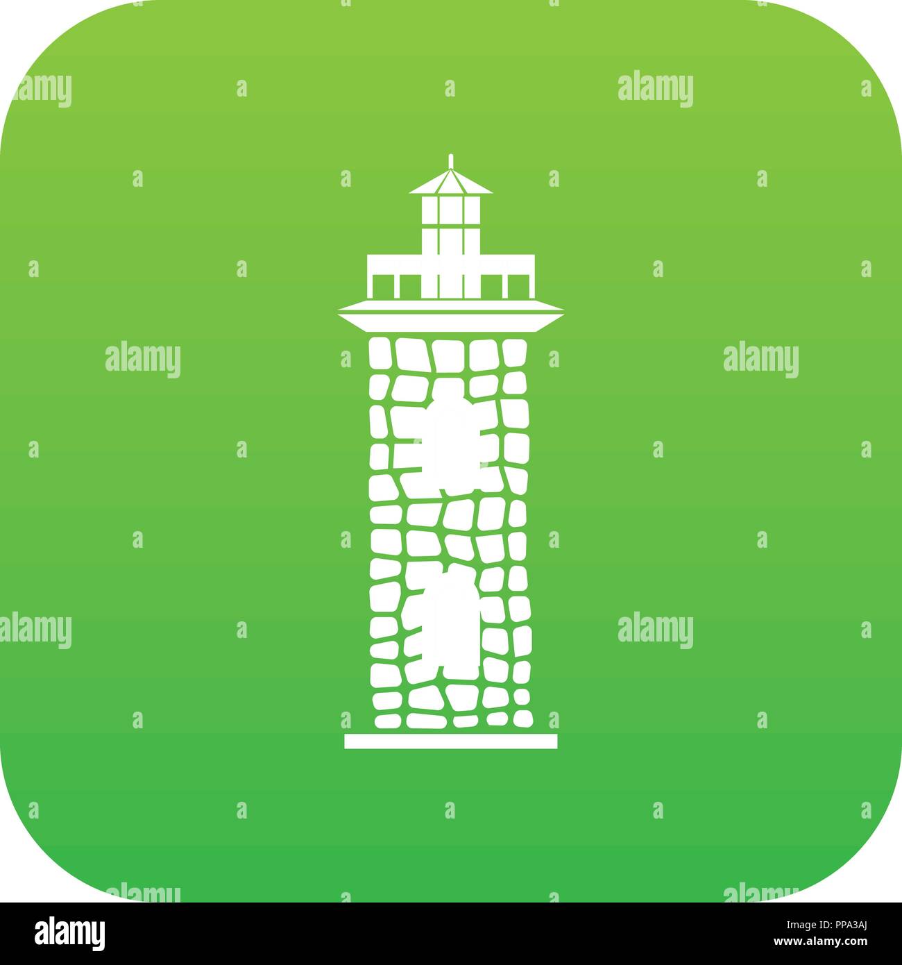 Stone lighthouse icon green vector Stock Vector Image & Art - Alamy
