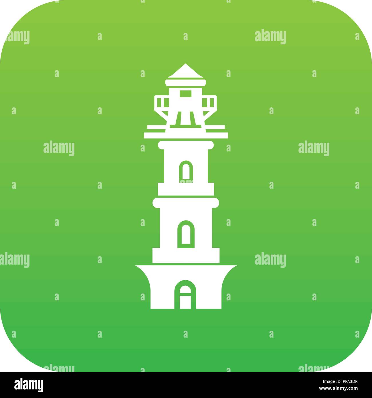Coast lighthouse icon green vector Stock Vector Image & Art - Alamy