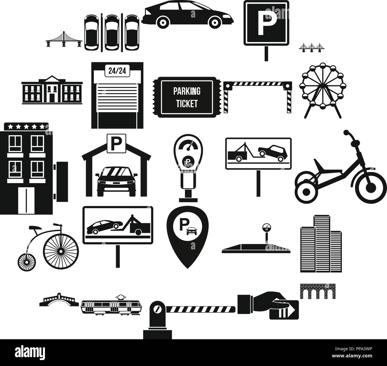 Parking area icons set, simple style Stock Vector Image & Art - Alamy