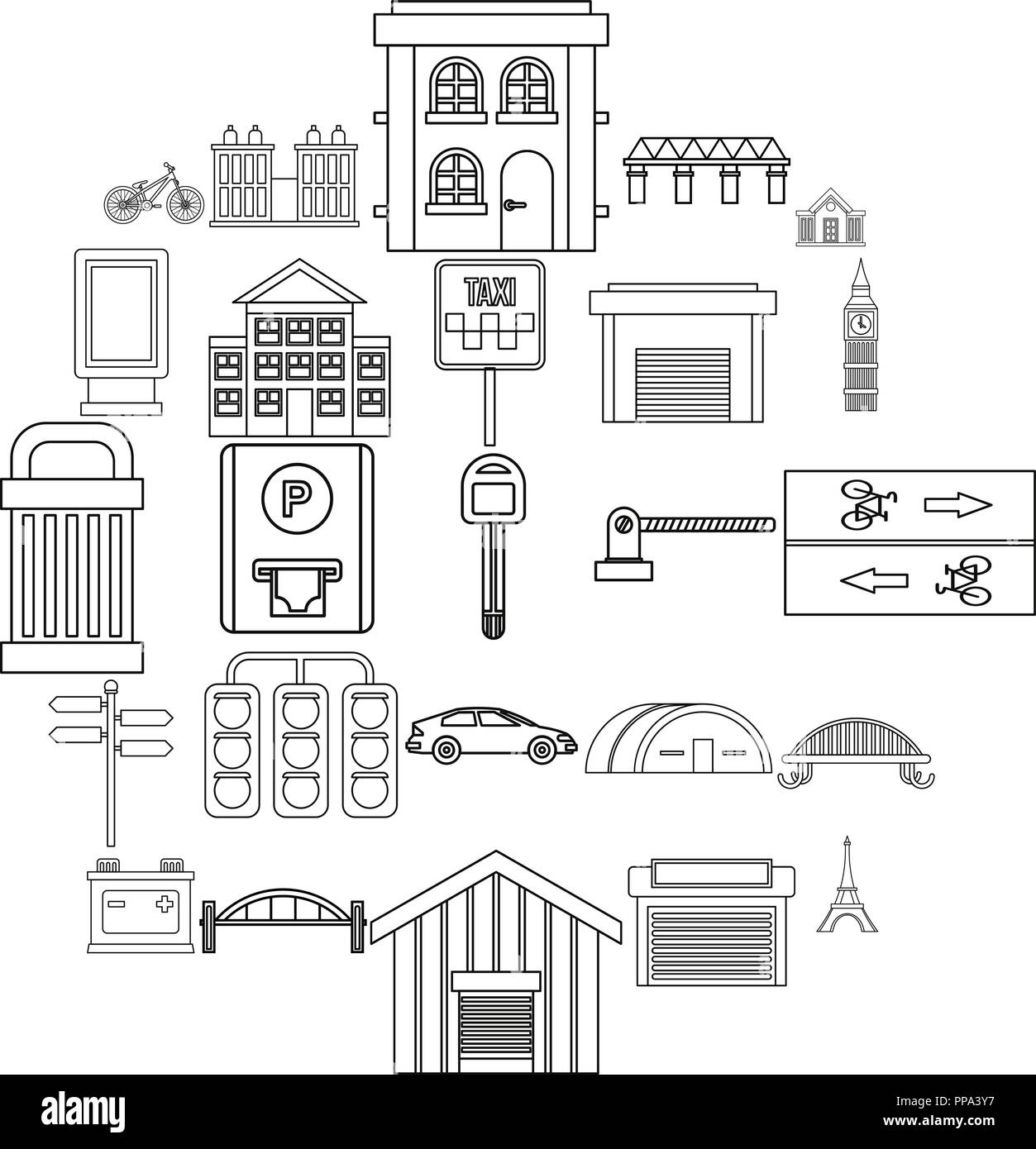 Road signs icons set, outline style Stock Vector Image & Art - Alamy