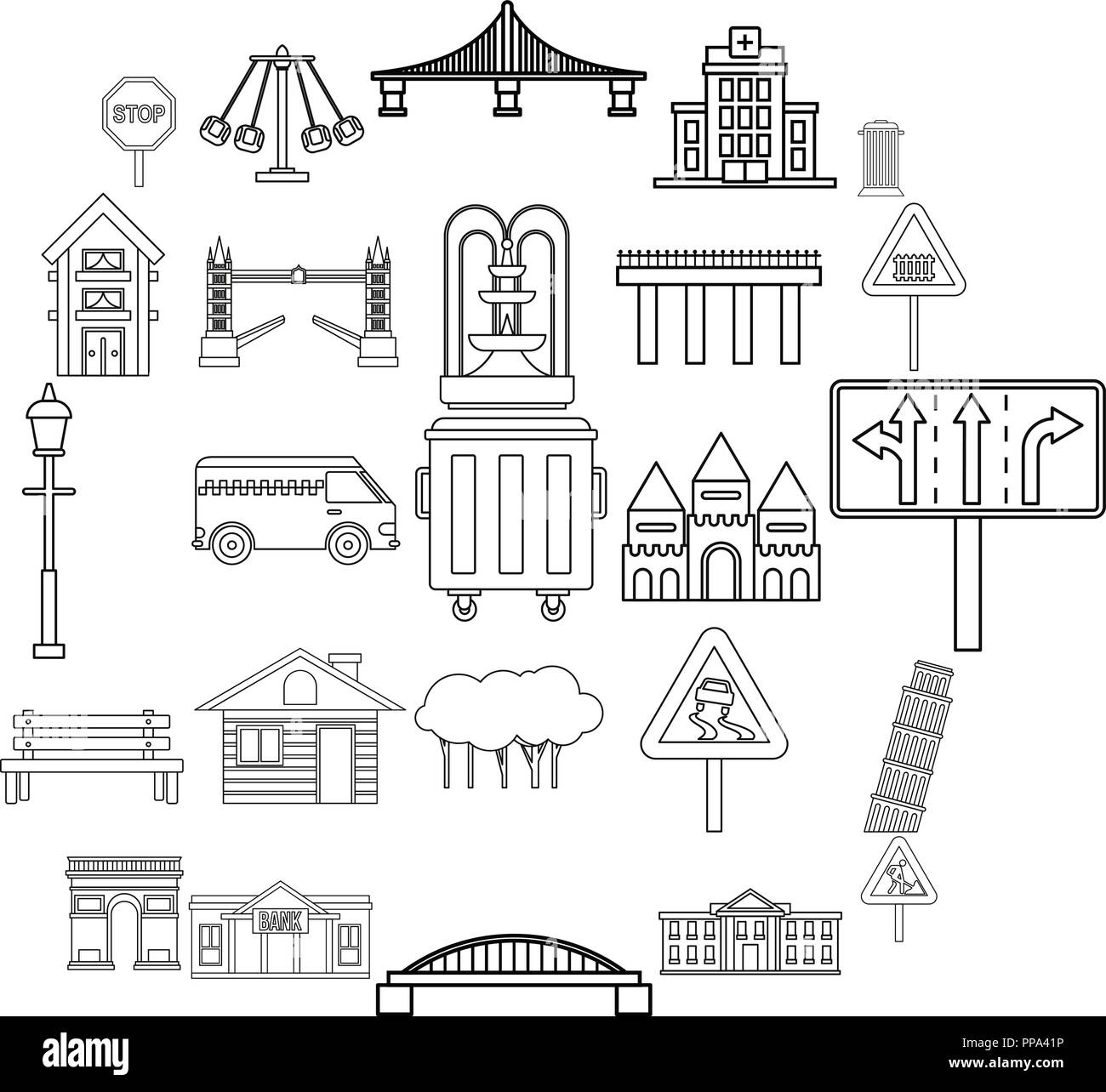 Mart icons set, outline style Stock Vector Image & Art - Alamy