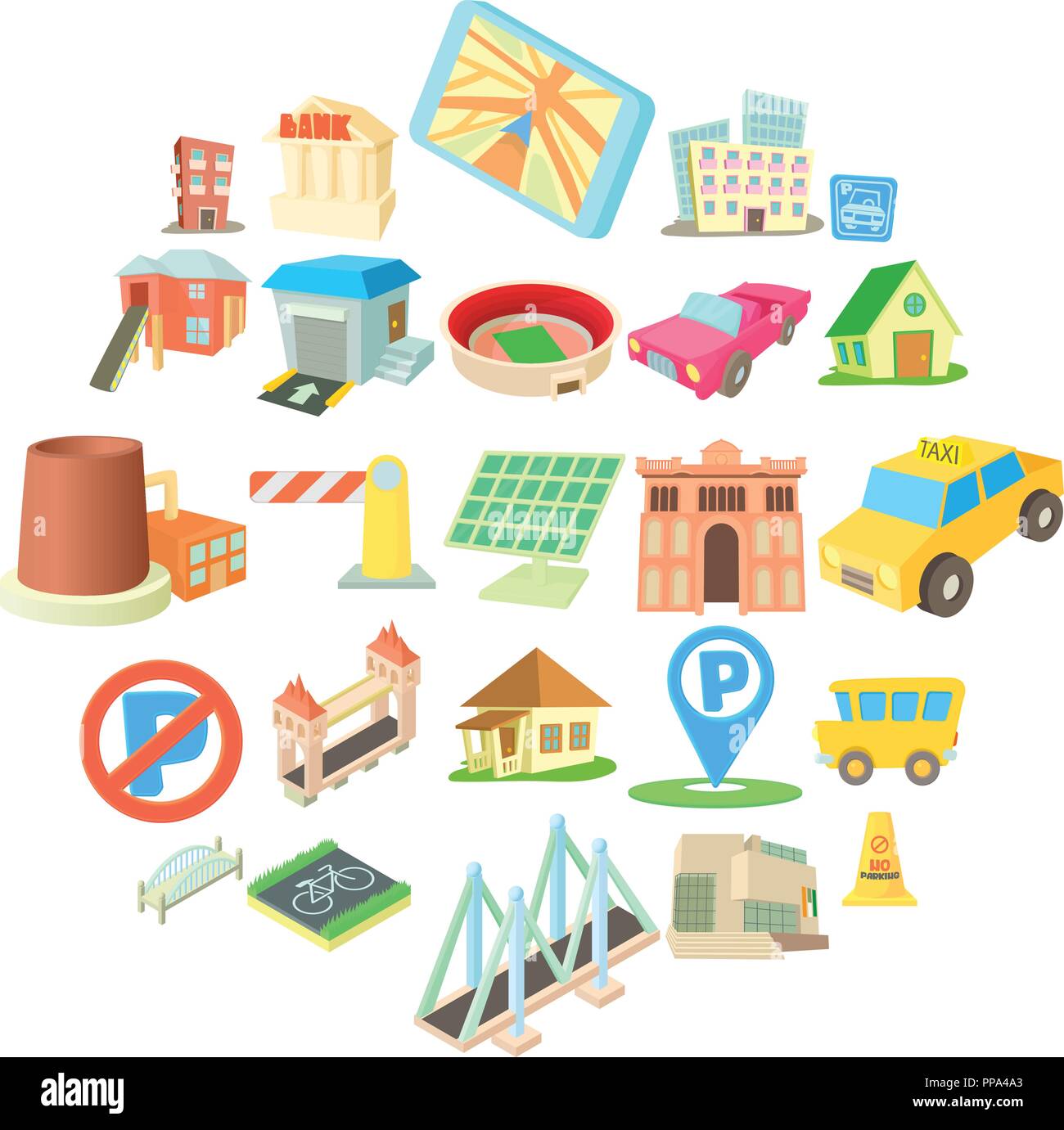 Municipal icons set, cartoon style Stock Vector Image & Art - Alamy