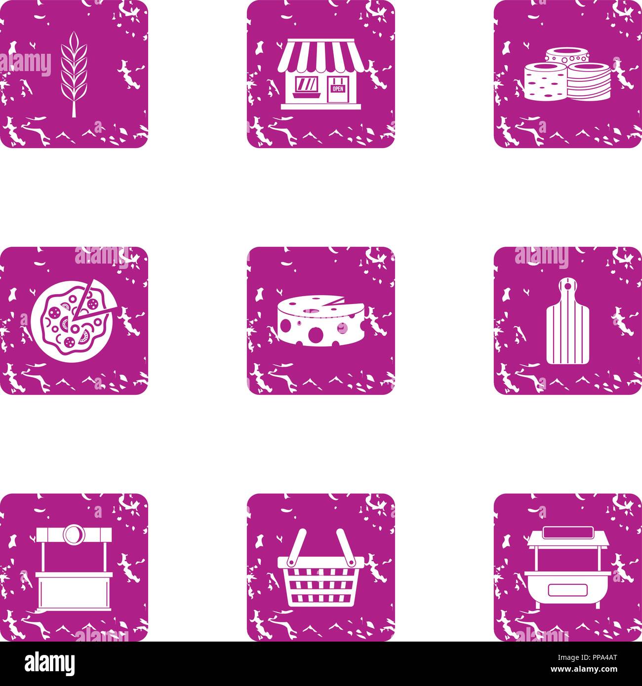 Allergy free pizza icons set, grunge style Stock Vector Image & Art - Alamy