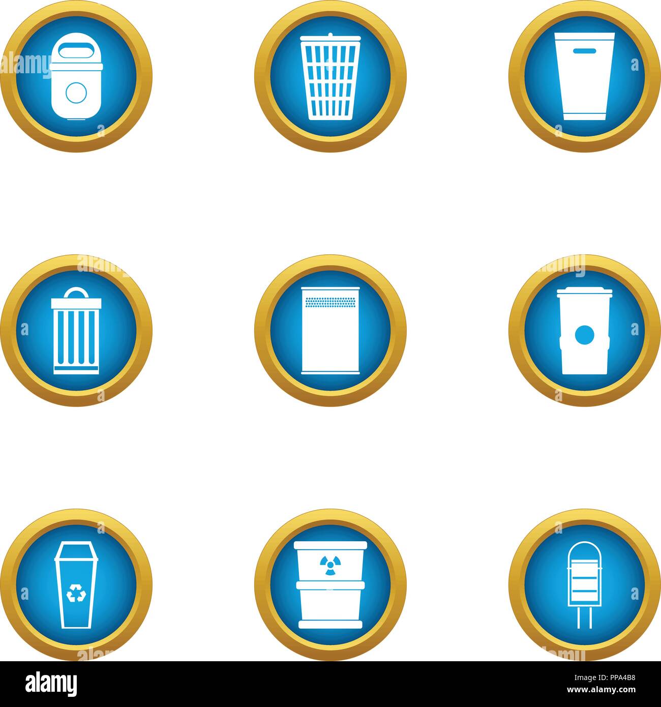 Debris icons set, flat style Stock Vector Image & Art - Alamy