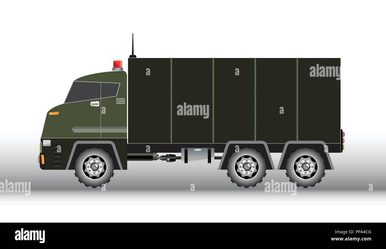 Military truck vector and illustration on white background Stock Vector ...