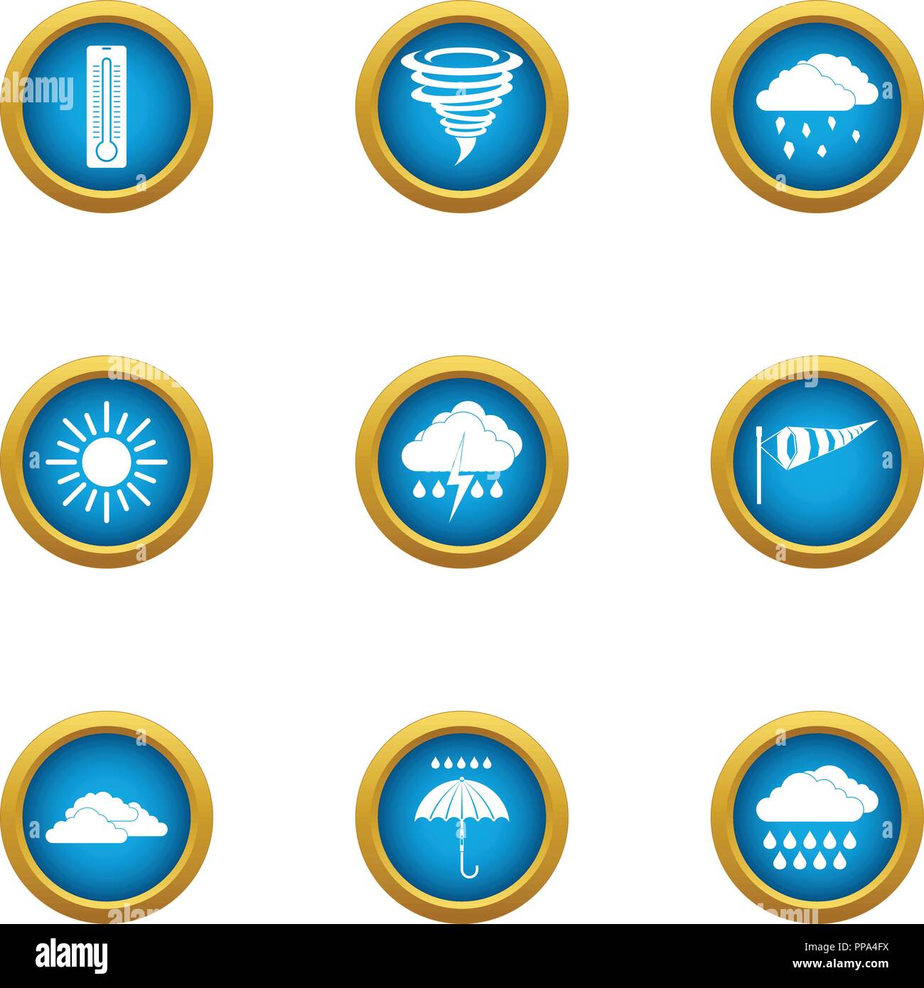 Atmospheric condition icons set, flat style Stock Vector Image & Art ...
