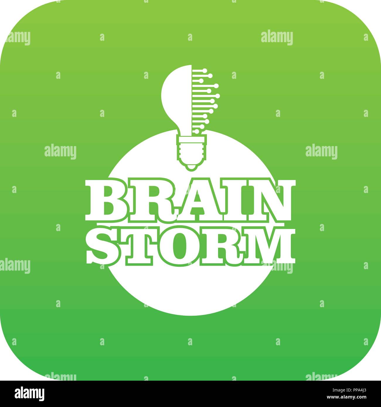 Brain creative icon green vector Stock Vector Image & Art - Alamy