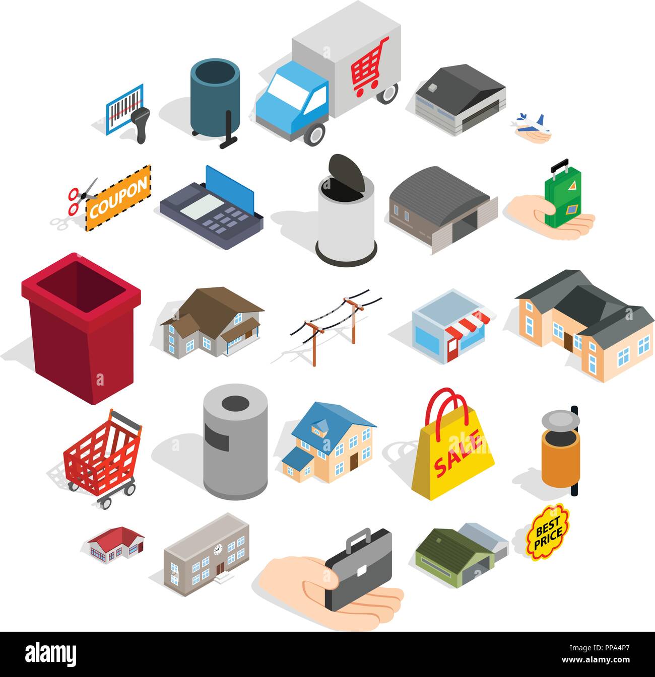 Infrastructure icons set, isometric style Stock Vector Image & Art - Alamy