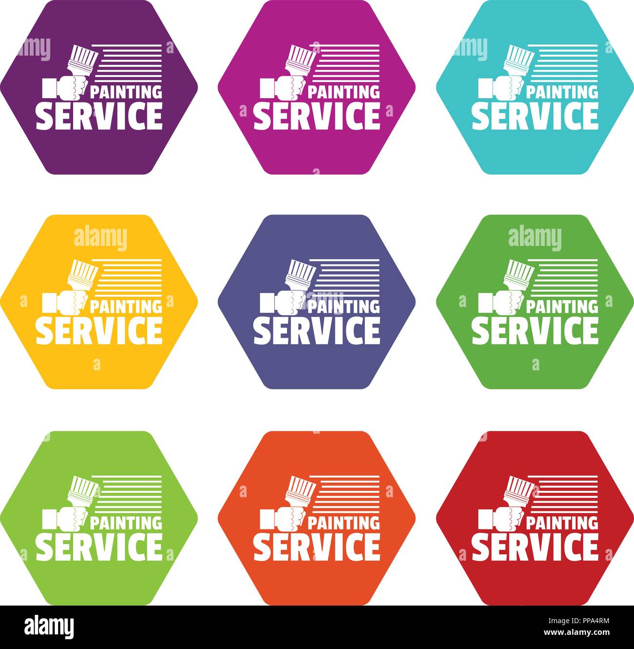 Painting service icons set 9 vector Stock Vector Image & Art - Alamy