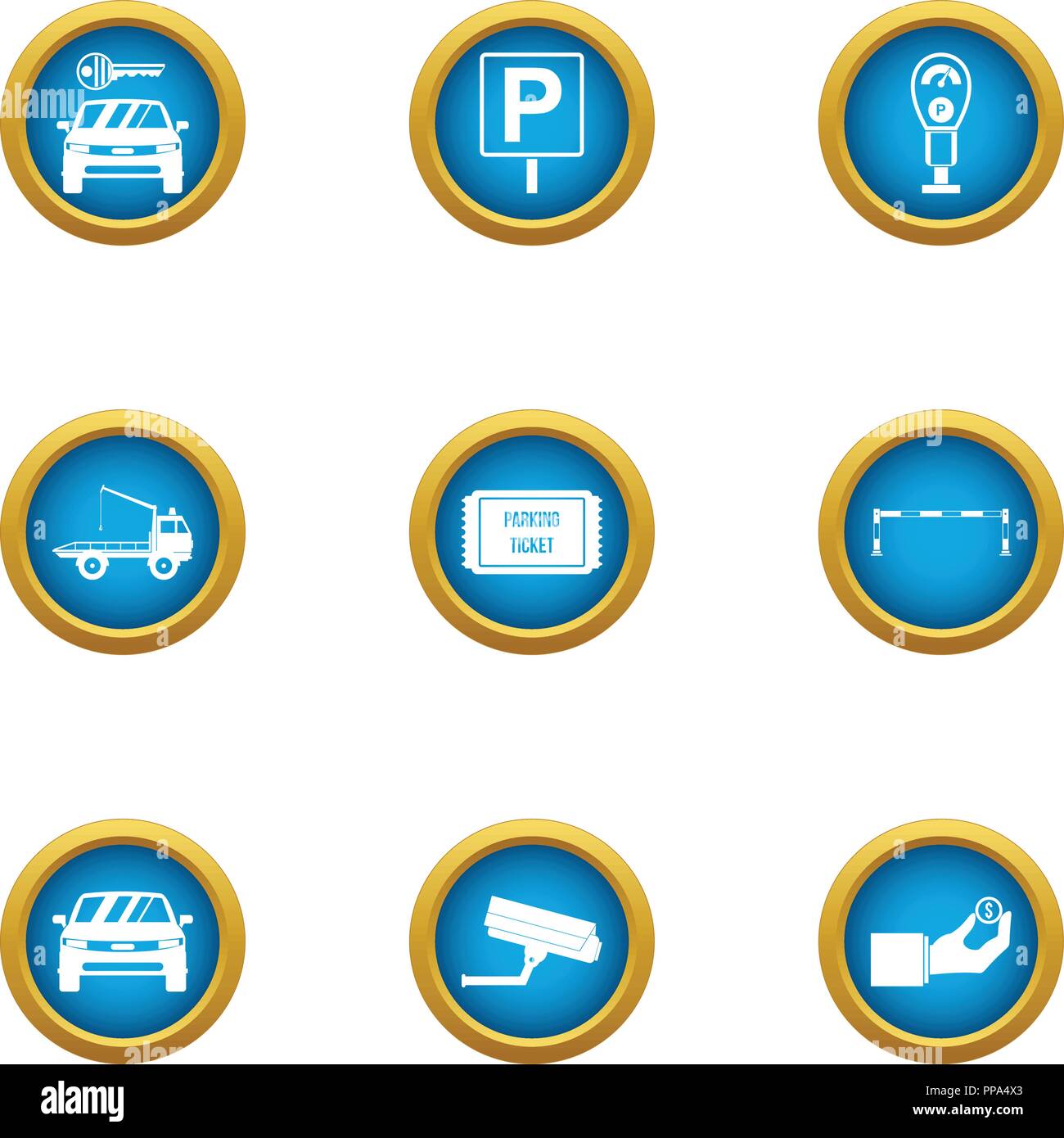 Parking site icons set, flat style Stock Vector Image & Art - Alamy