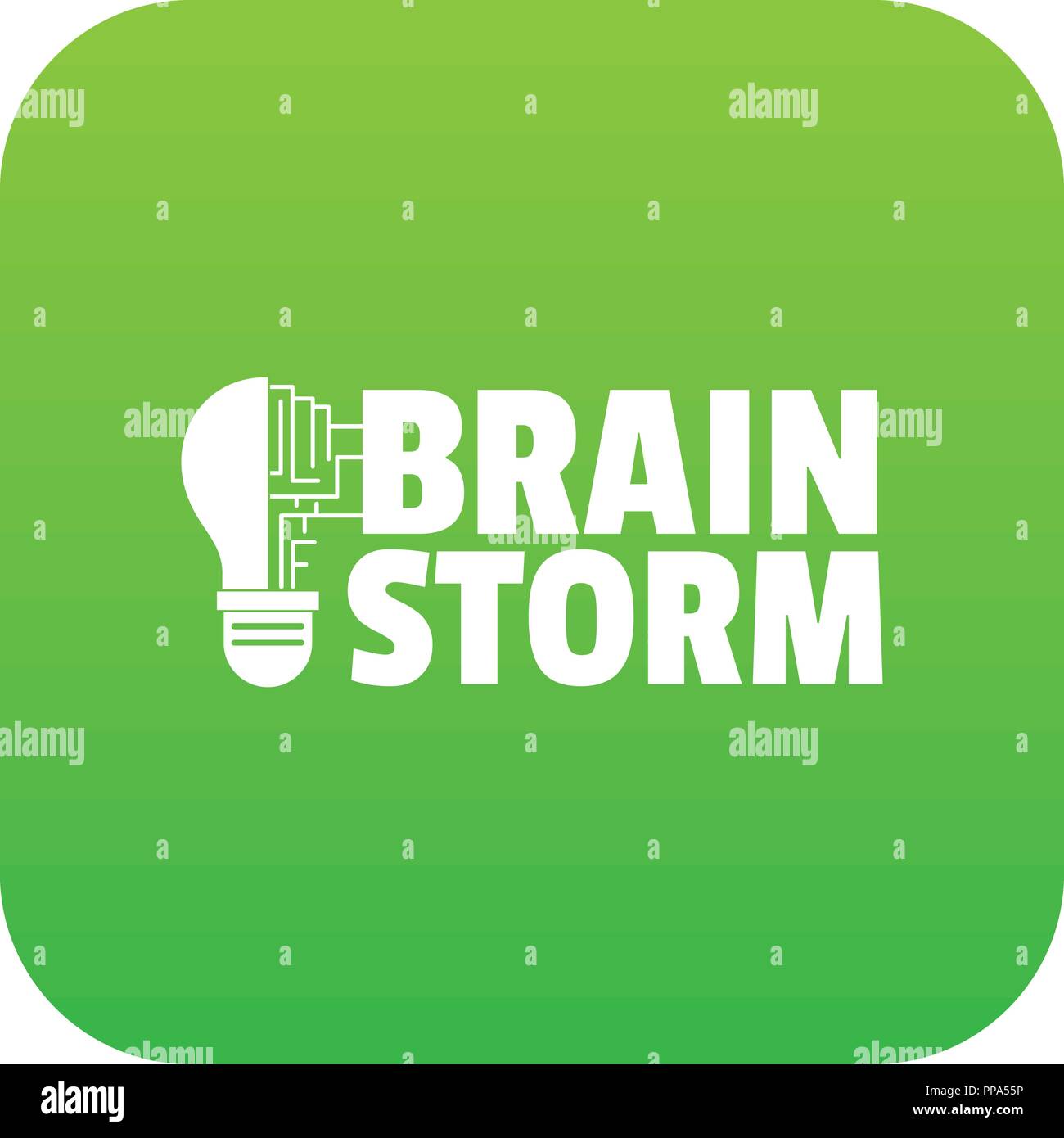 Brain storm icon green vector Stock Vector Image & Art - Alamy