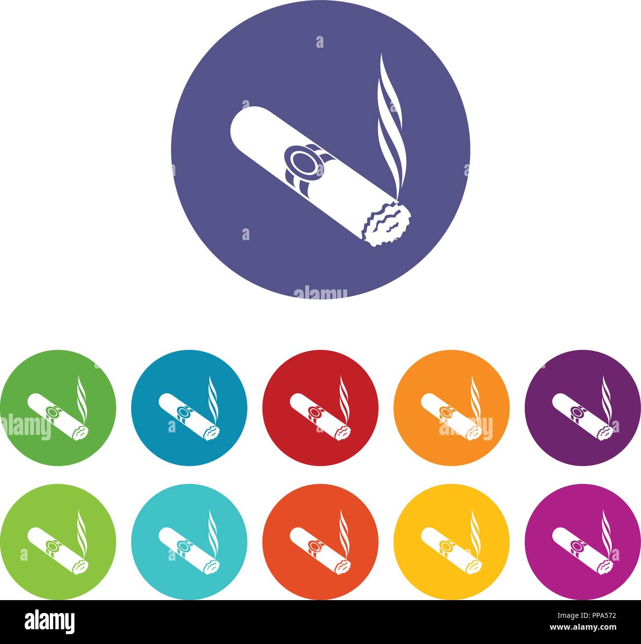 Cigar icons set vector color Stock Vector Image & Art - Alamy
