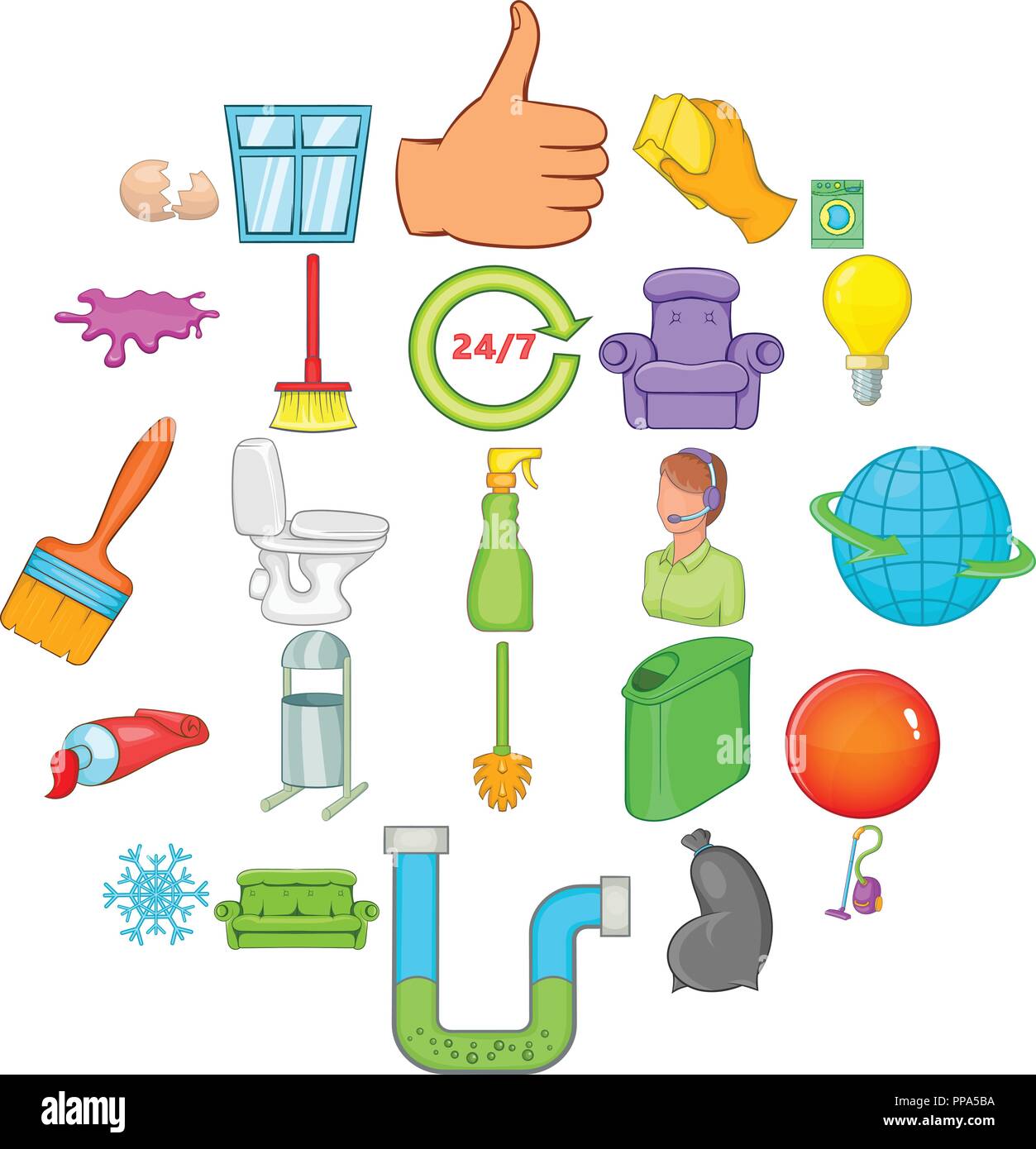 Service worker icons set, cartoon style Stock Vector Image & Art - Alamy
