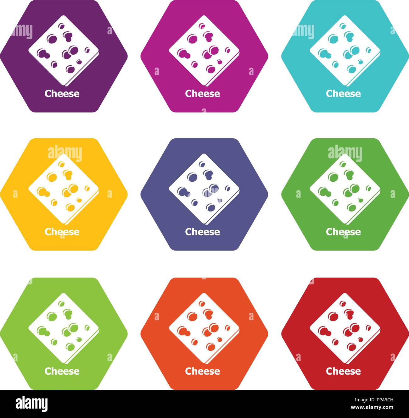 Cheese icons set 9 vector Stock Vector Image & Art - Alamy