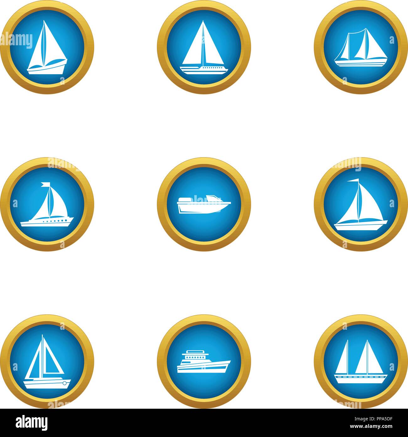 Sailing vessel icons set, flat style Stock Vector Image & Art - Alamy