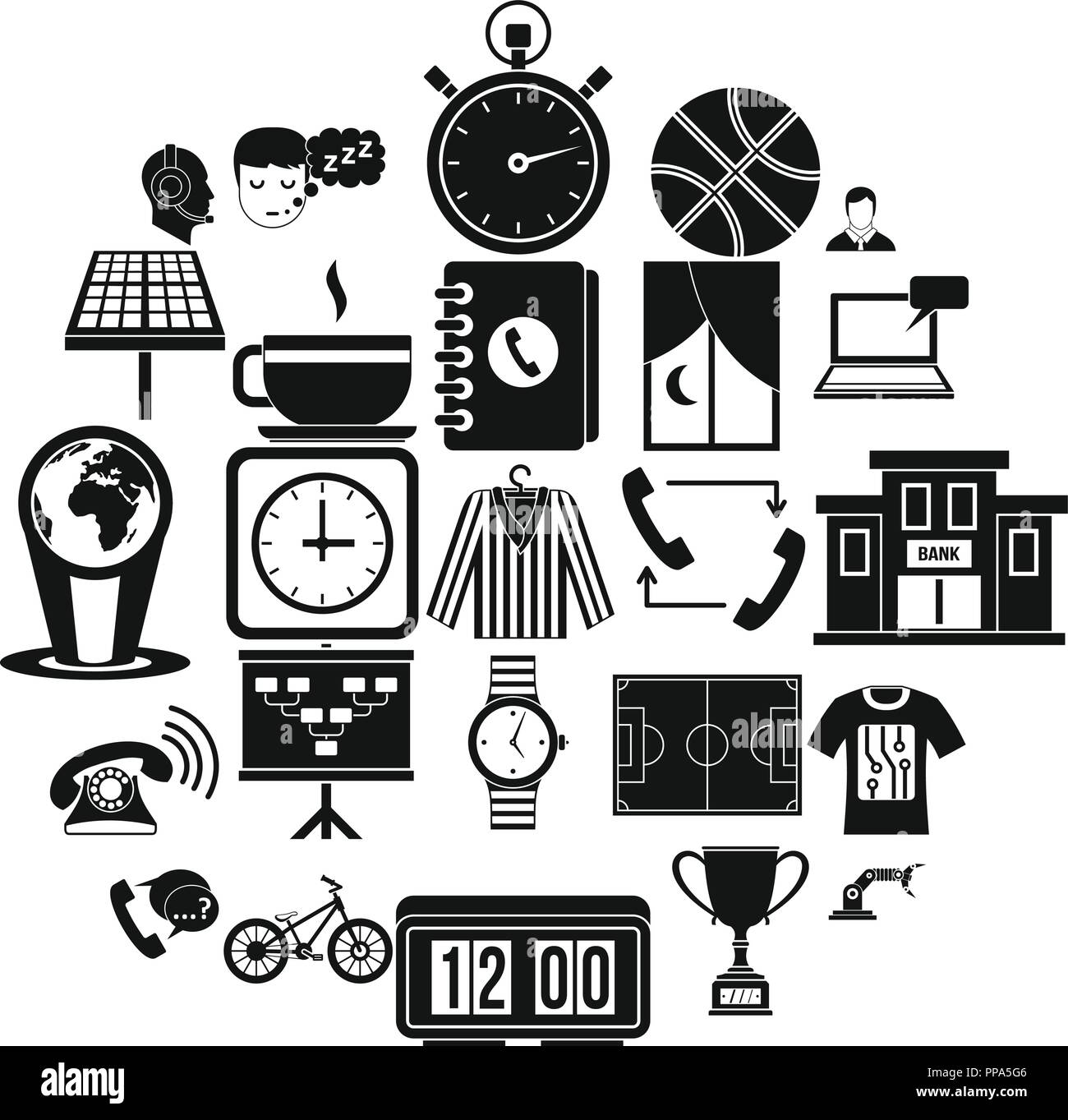 Timepiece icons set, simple style Stock Vector Image & Art - Alamy