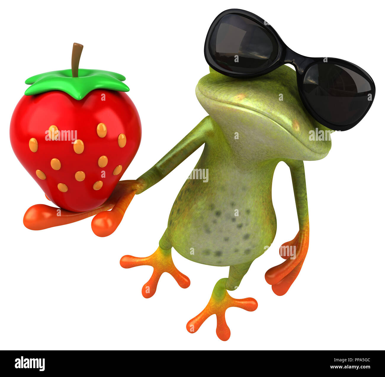 Fun frog - 3D Illustration Stock Photo - Alamy