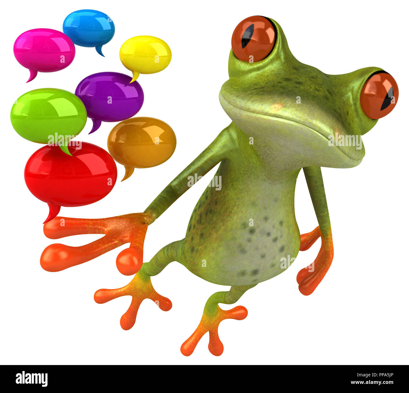 Fun frog - 3D Illustration Stock Photo - Alamy