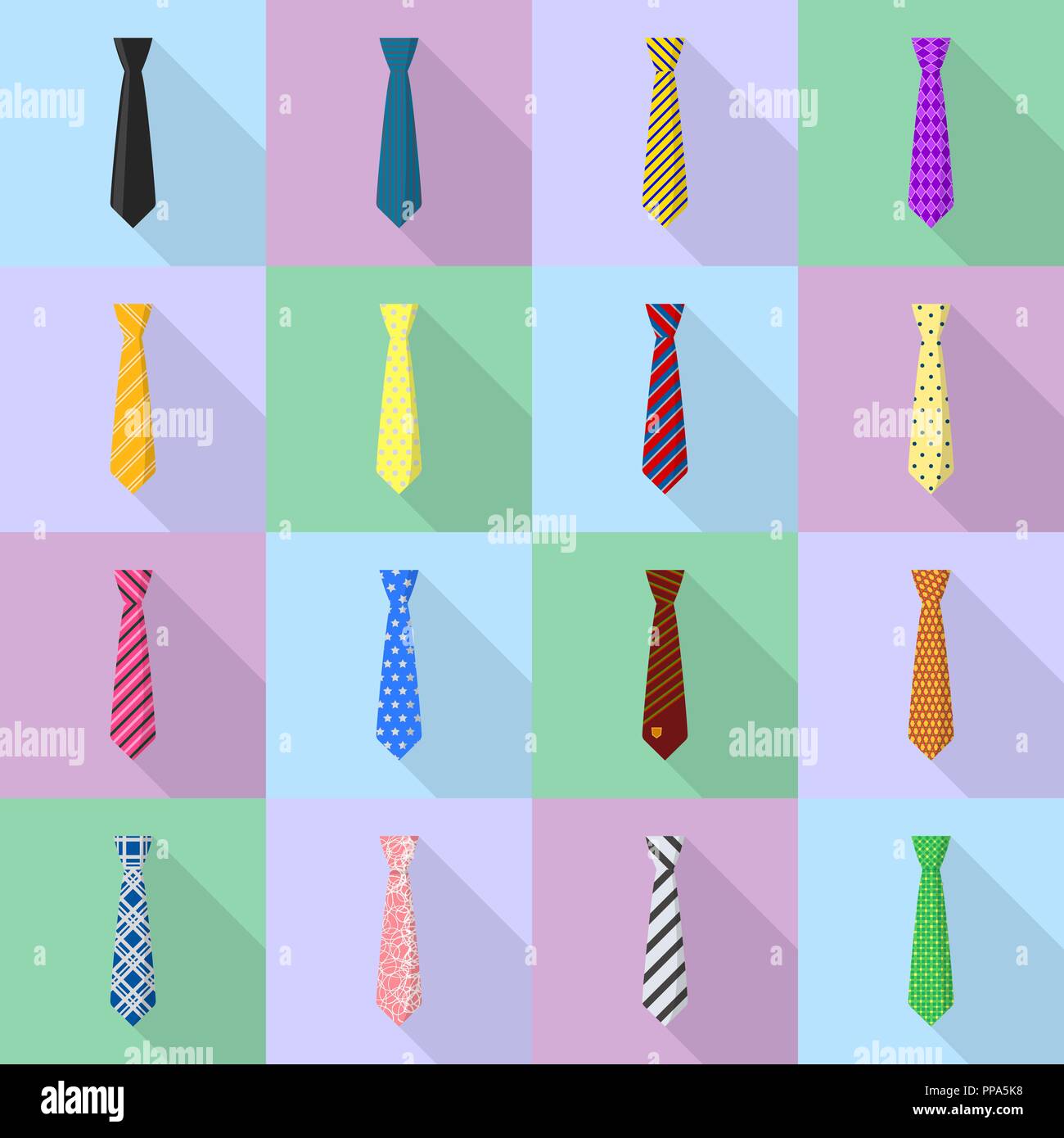 Tie icon set, flat style Stock Vector Image & Art - Alamy