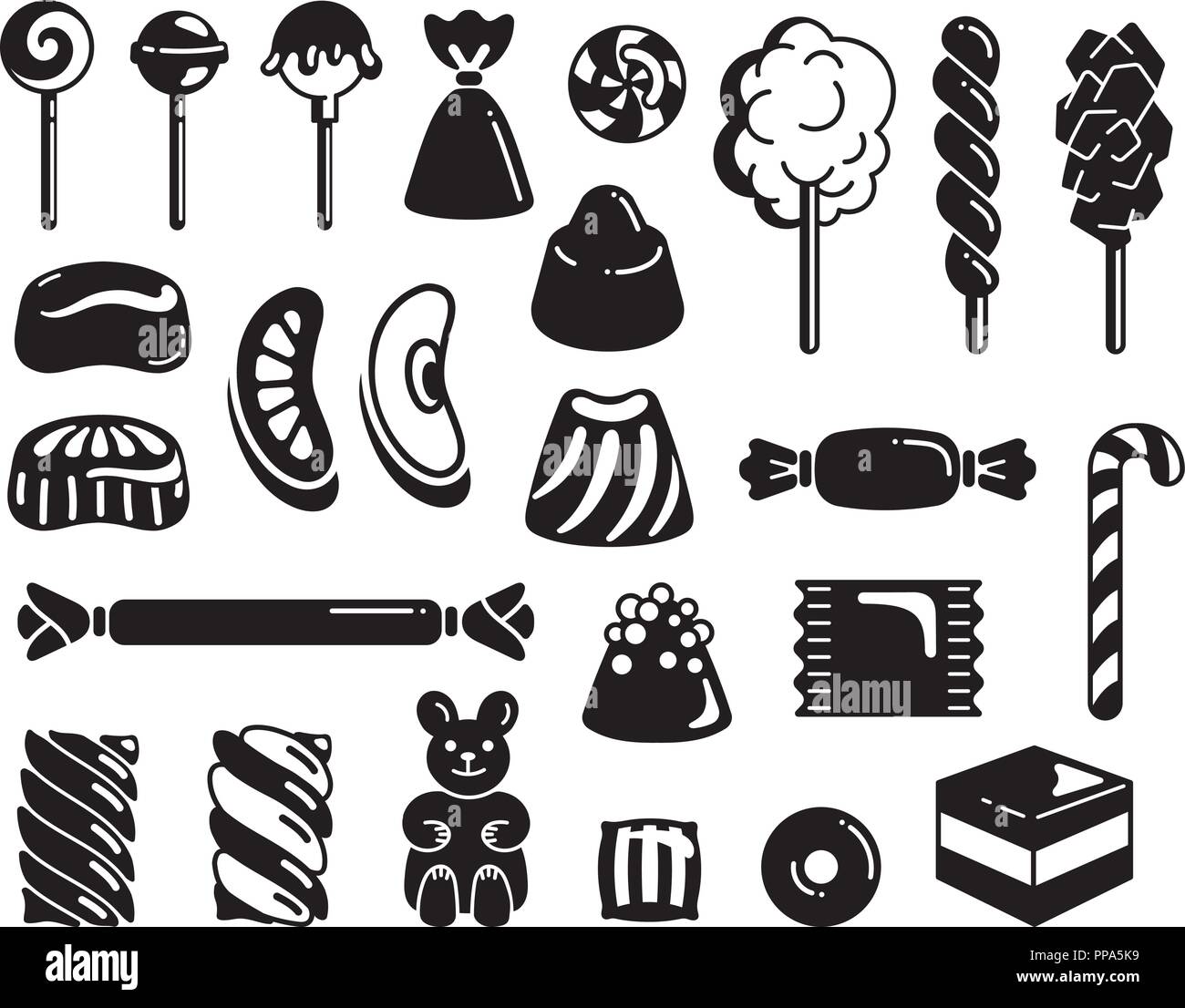 Candy icon set, simple style Stock Vector Image & Art - Alamy