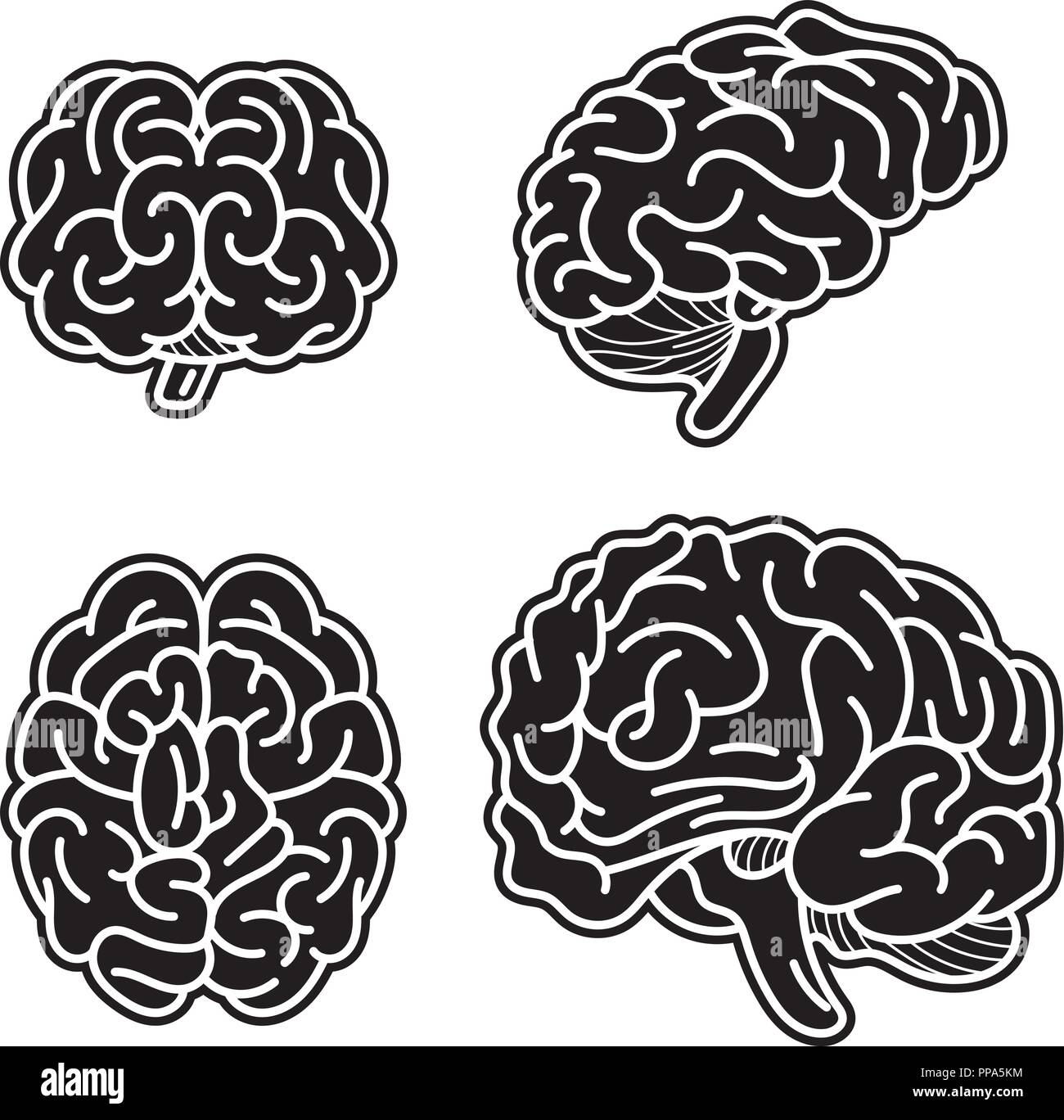 Brain mind icon set, simple style Stock Vector Image & Art - Alamy
