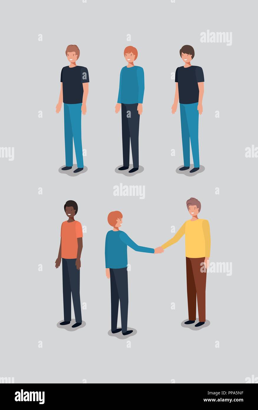 group of men friends characters Stock Vector Image & Art - Alamy