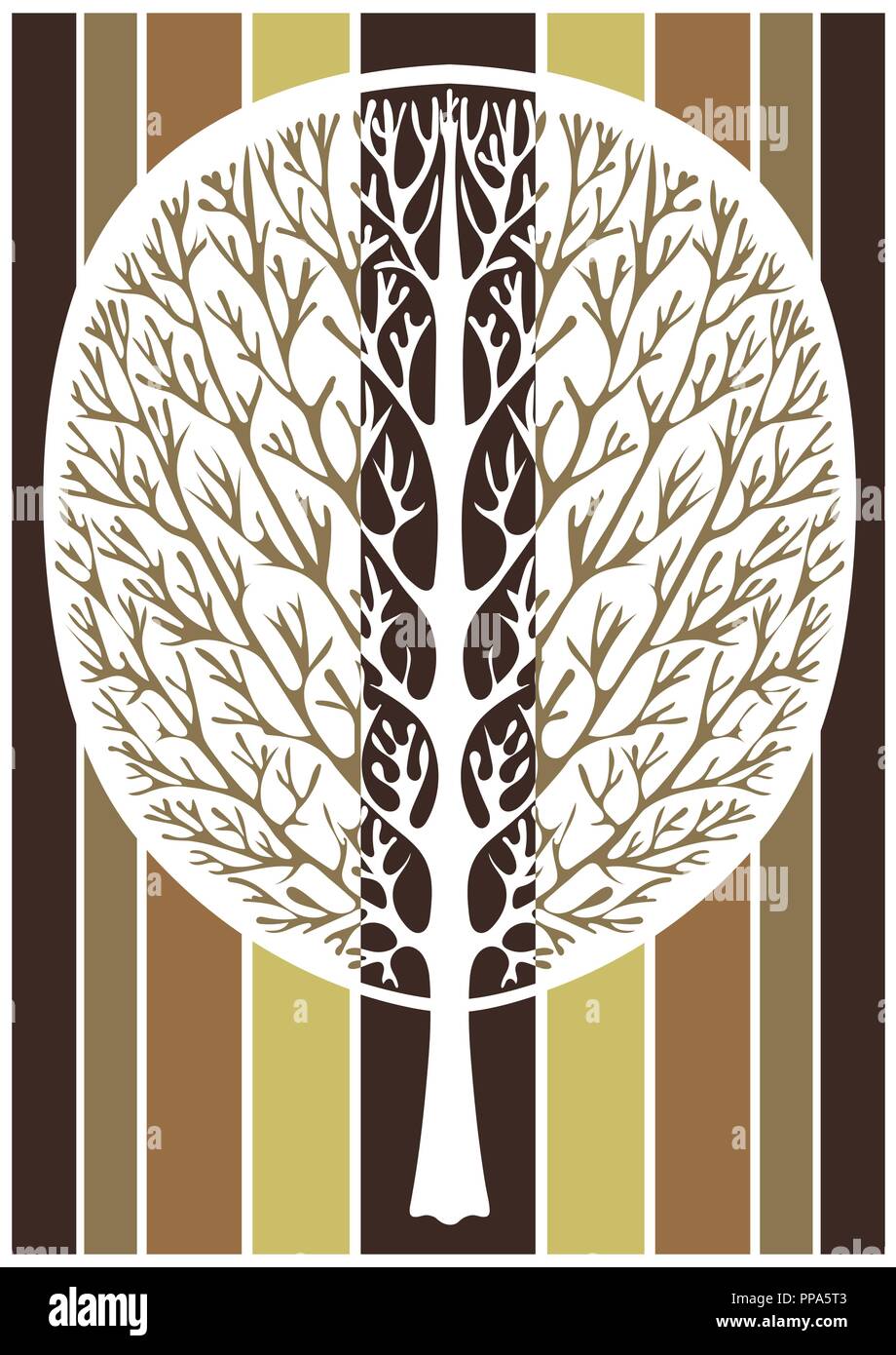 Abstract tree, vector illustration, vintage stylized drawing. Ornate ...