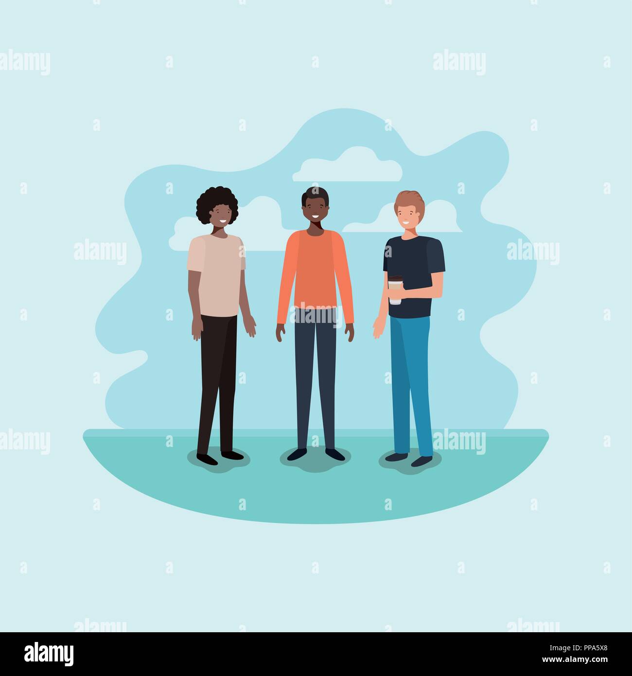 group of men friends characters Stock Vector Image & Art - Alamy