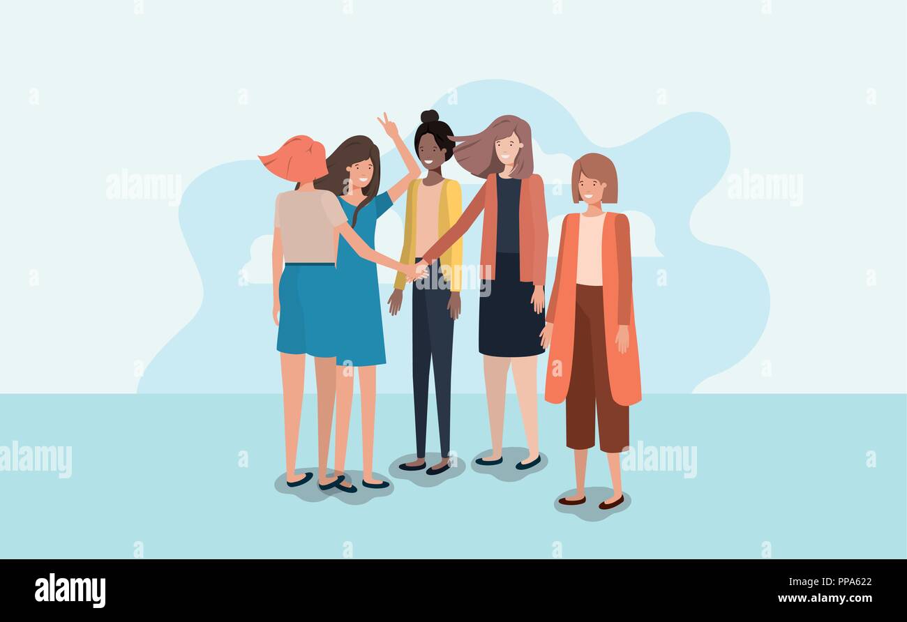 group of women friends characters Stock Vector Image & Art - Alamy