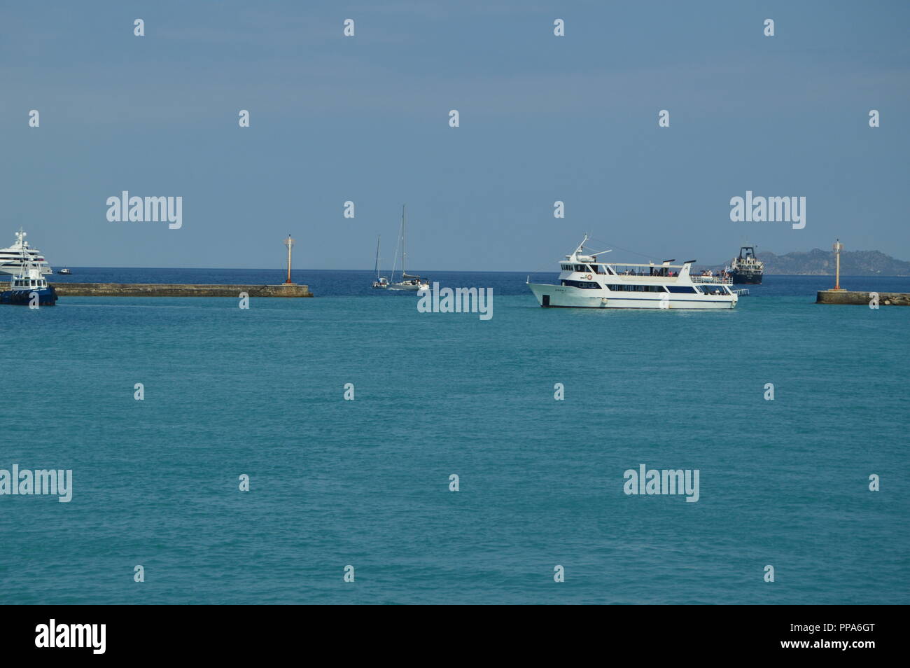 Boats Sailing At The Entrance Of The Corinth Canal Where They Bind But ...