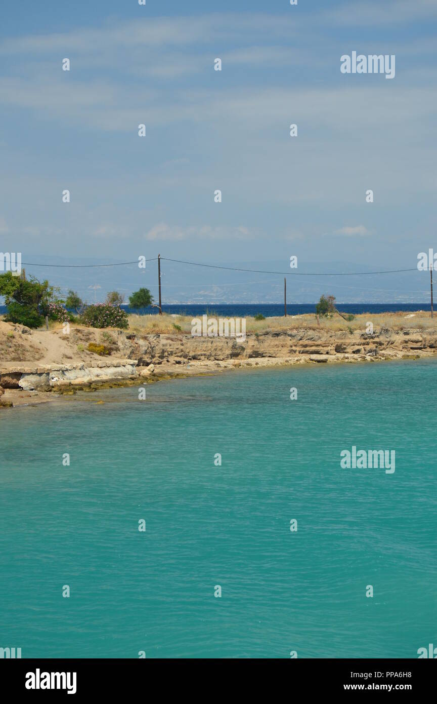 View From The Corinth Channel Of The Difference Of The Blue Color Of ...