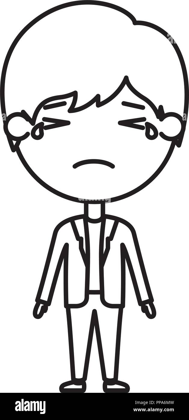 cartoon sad man kawaii character Stock Vector Image & Art - Alamy