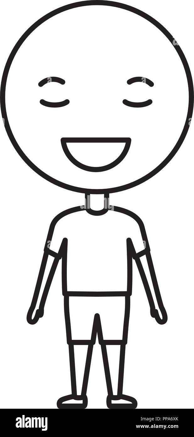 cartoon happy emoticon with body kawaii character Stock Vector Image ...