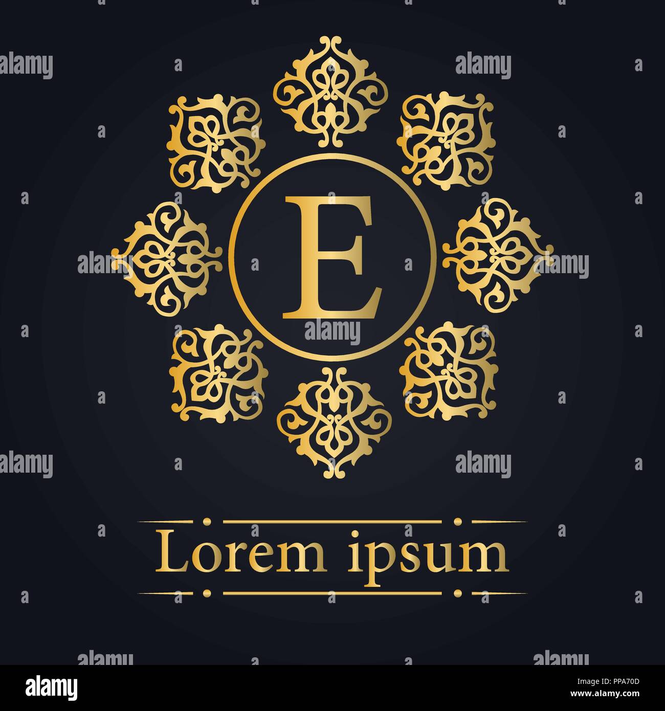 Floral monogram letter e Stock Vector Images - Alamy