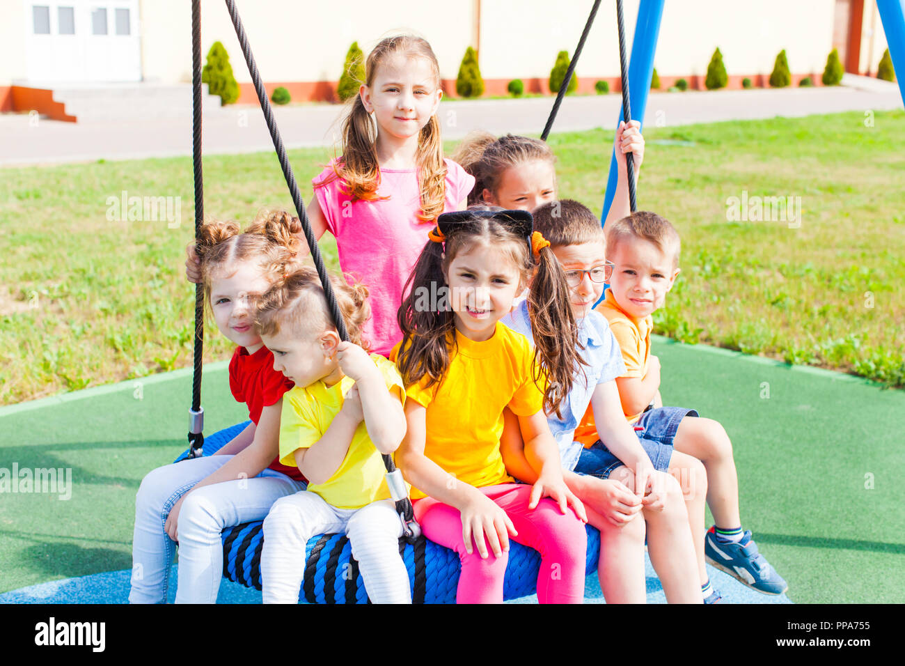 Children waiting swing hi-res stock photography and images - Alamy