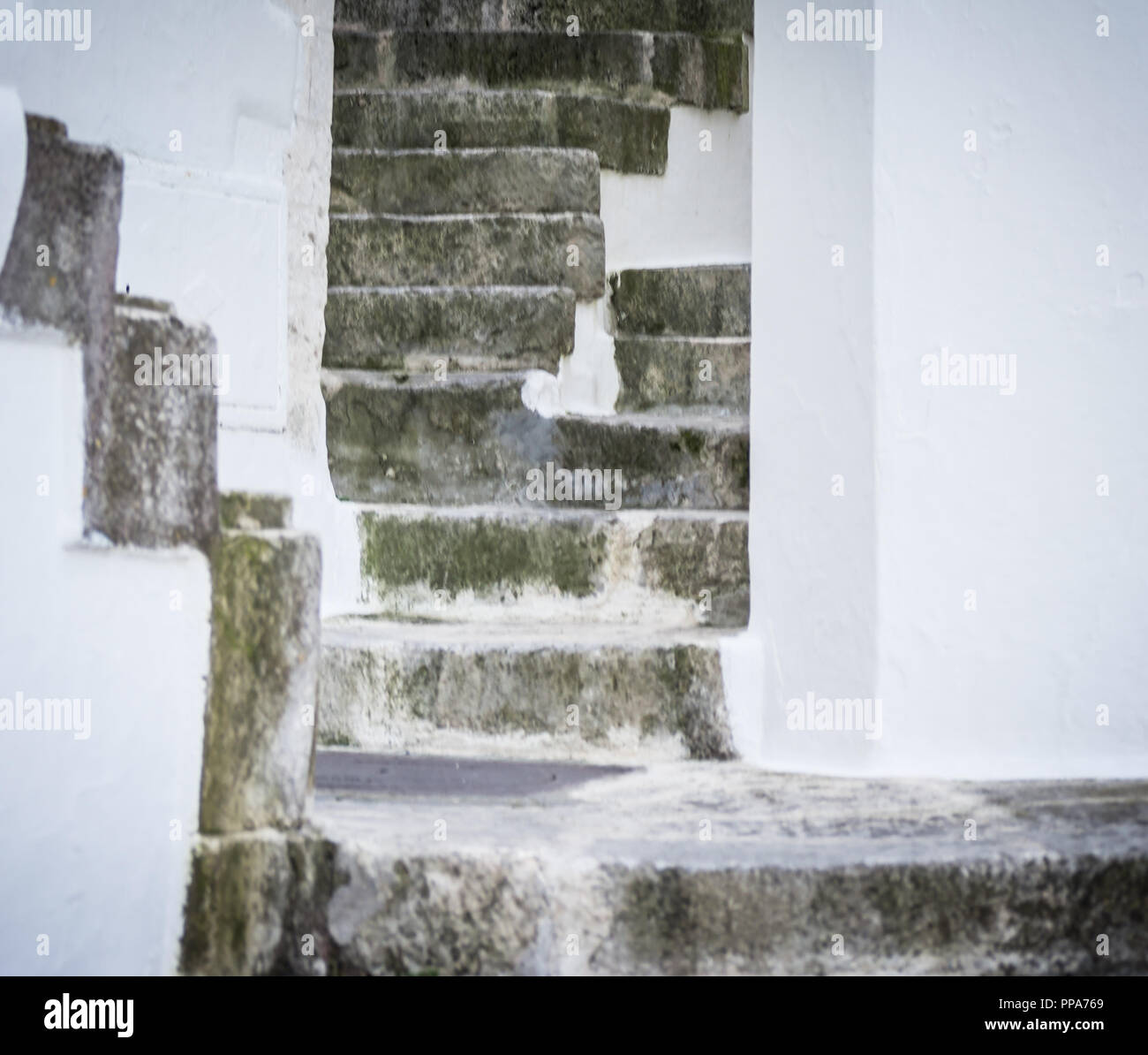 Close-up in the white village of Ostuni in Salento on the Adriatic sea ...