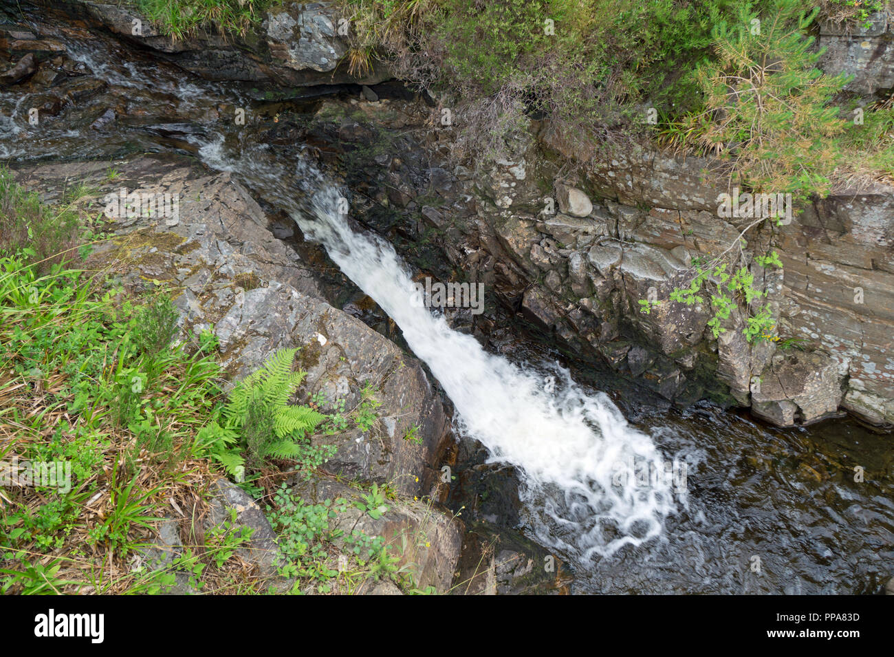 Plodda Falls is a waterfall 5 km southwest of the village of Tomich ...