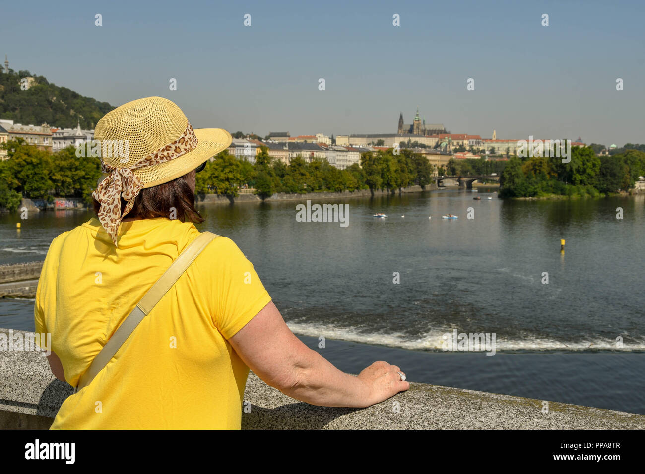 Female Looking Over Bridge High Resolution Stock Photography and Images ...